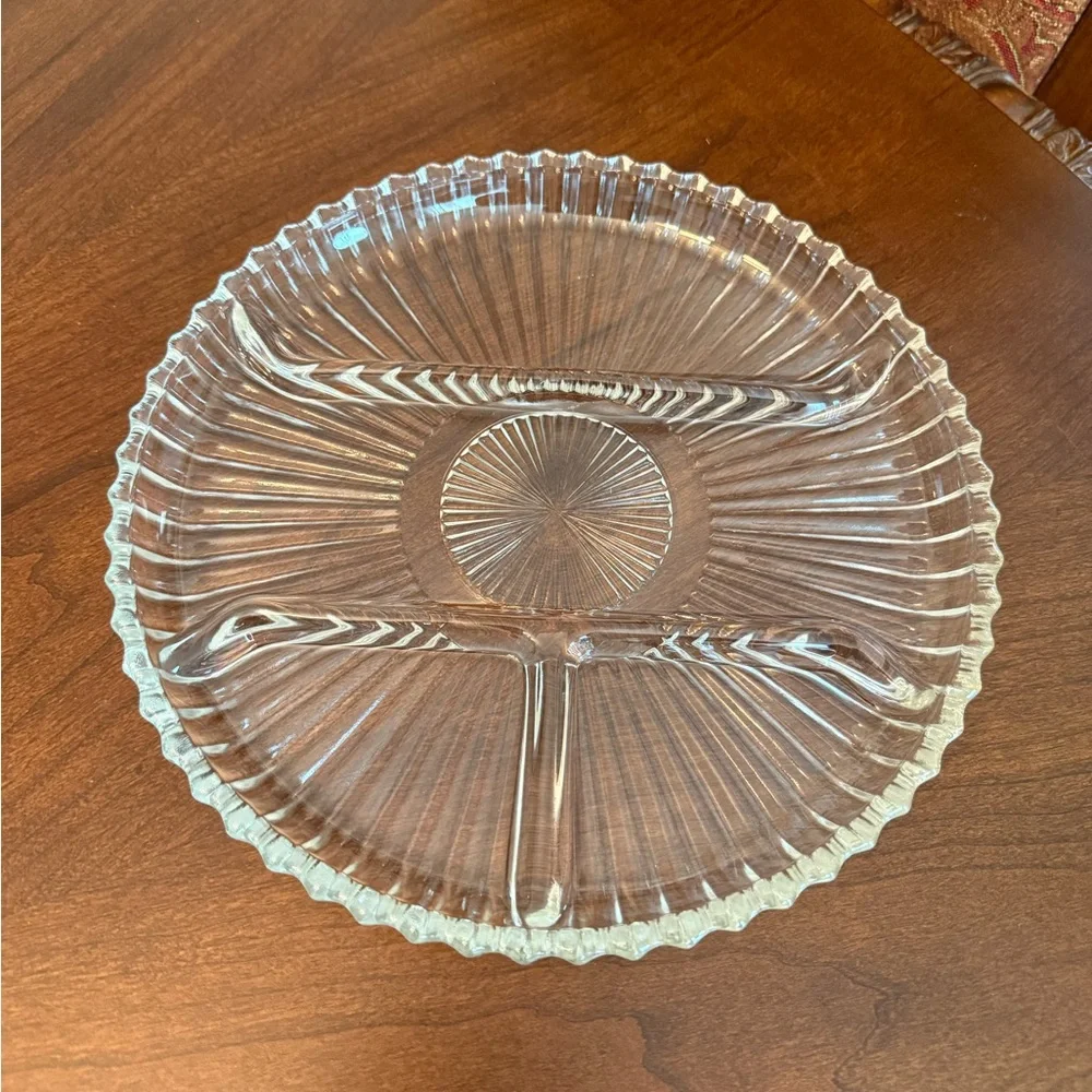 Indiana Glass | Dining | Vintage Indiana Glass Clear Divided Relish ...